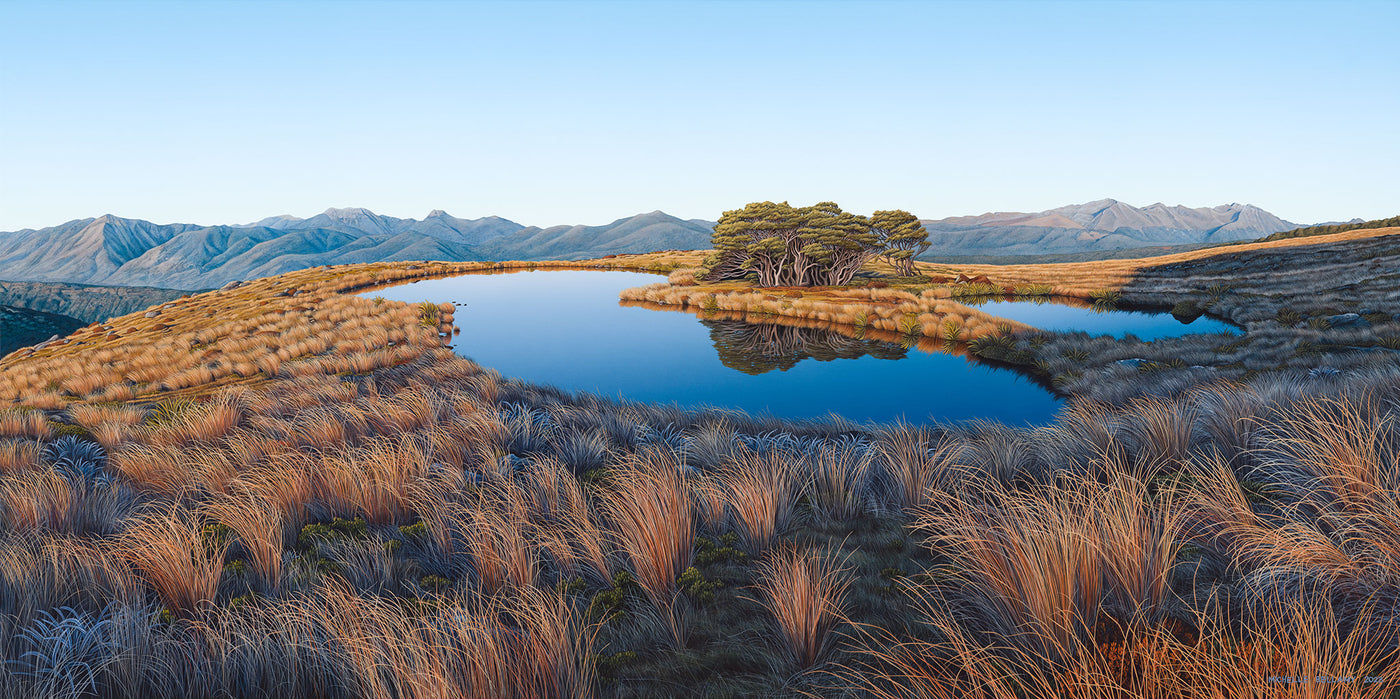 Two Tarns near Lake Sylvester, Kahurangi National Park - Bellamy Gallery